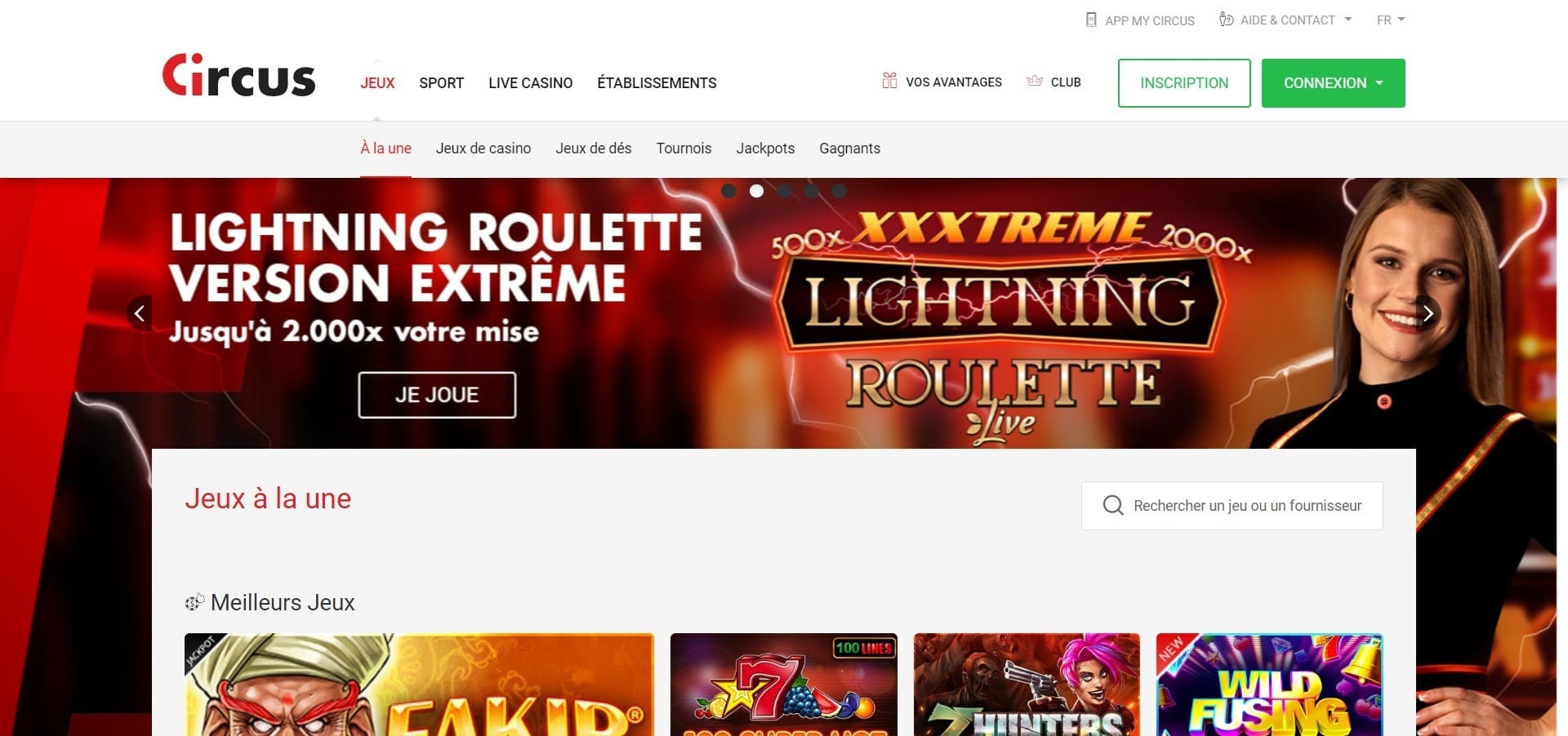 Circus Casino FR - machines à sous et jeux en ligne, options de paiement et contacts support client