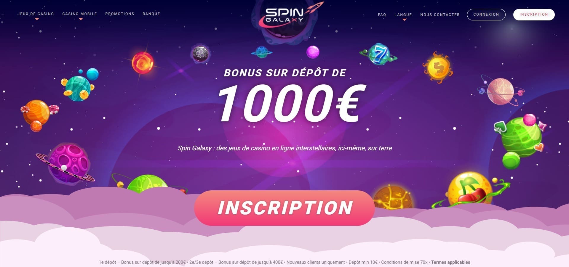 Spin Galaxy Casino FR - jeux et machines à sous en ligne, options de ...