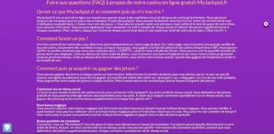 MyJackpot Casino FR - machines à sous et jeux en ligne, méthodes de ...